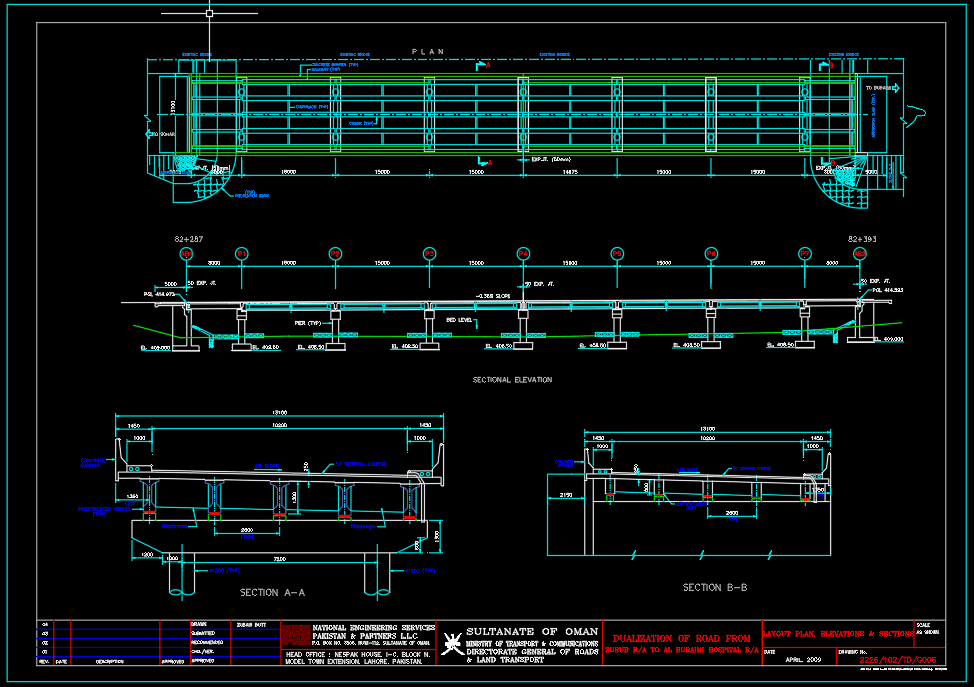 Bridge Elevations and Sections Free DWG