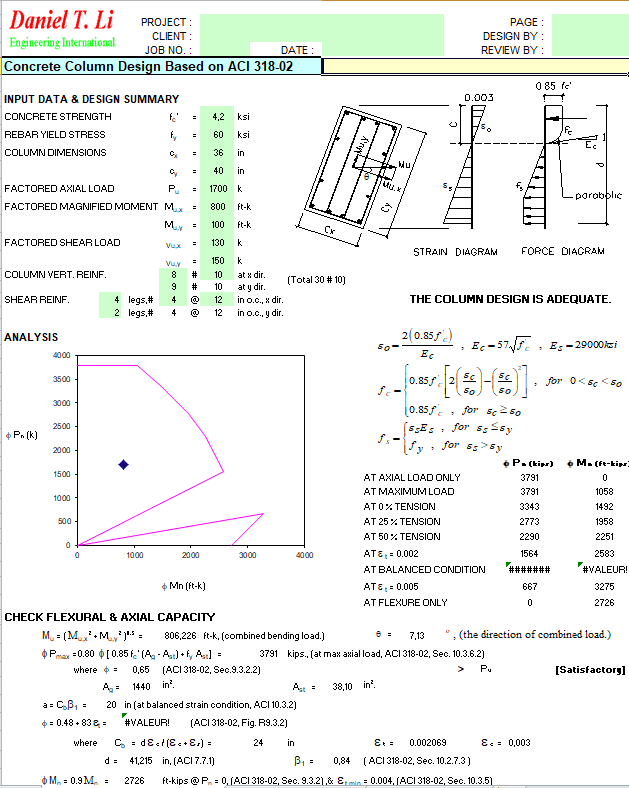 Concrete Column Design Spreadsheet - Bank2home.com Concrete Column Design Spreadsheet - Bank2home.com