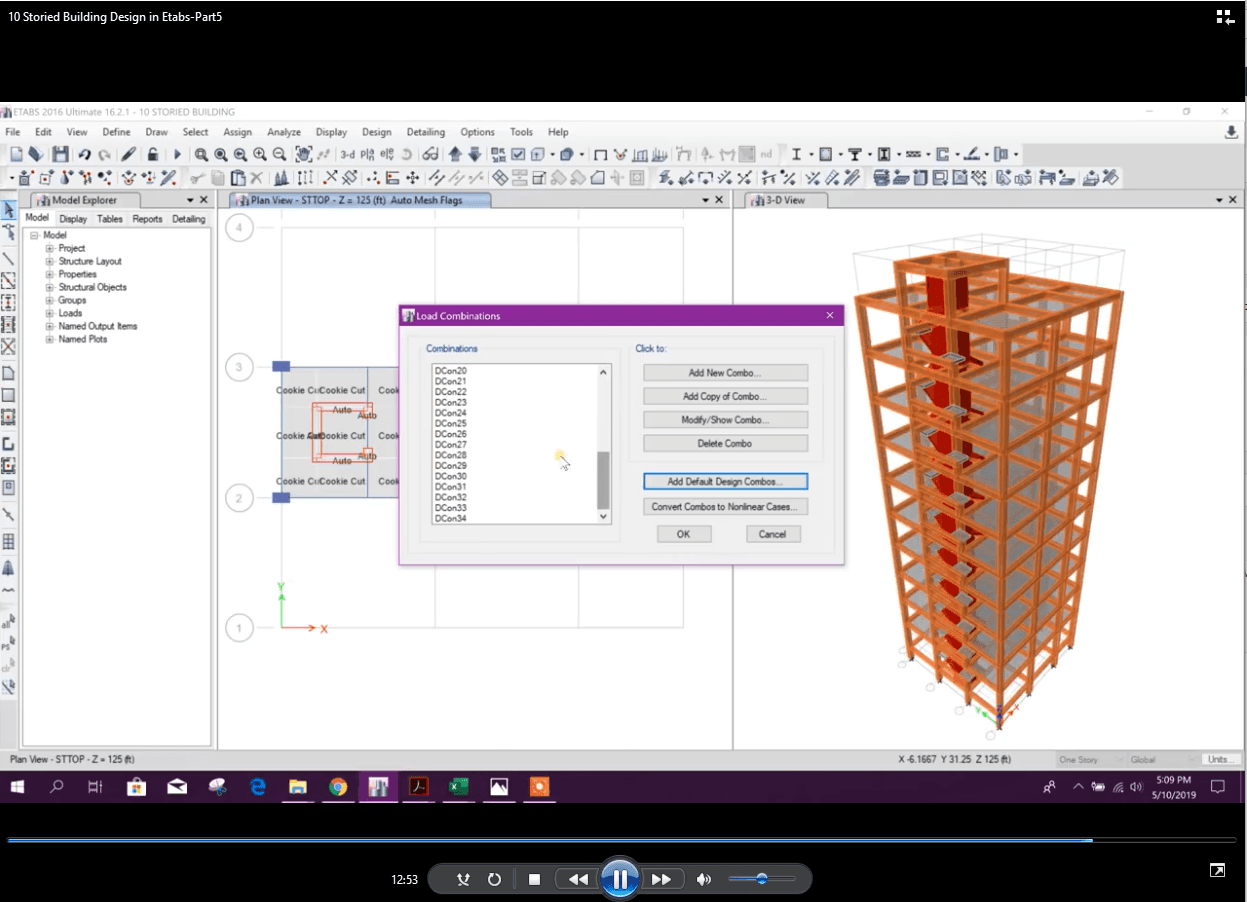 10 Storied Building Design In Etabs Part 05