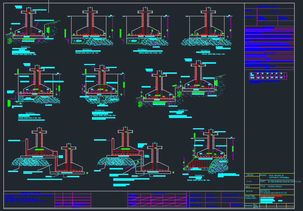 Combined Footing details Free DWG Combined Footing details Free DWG