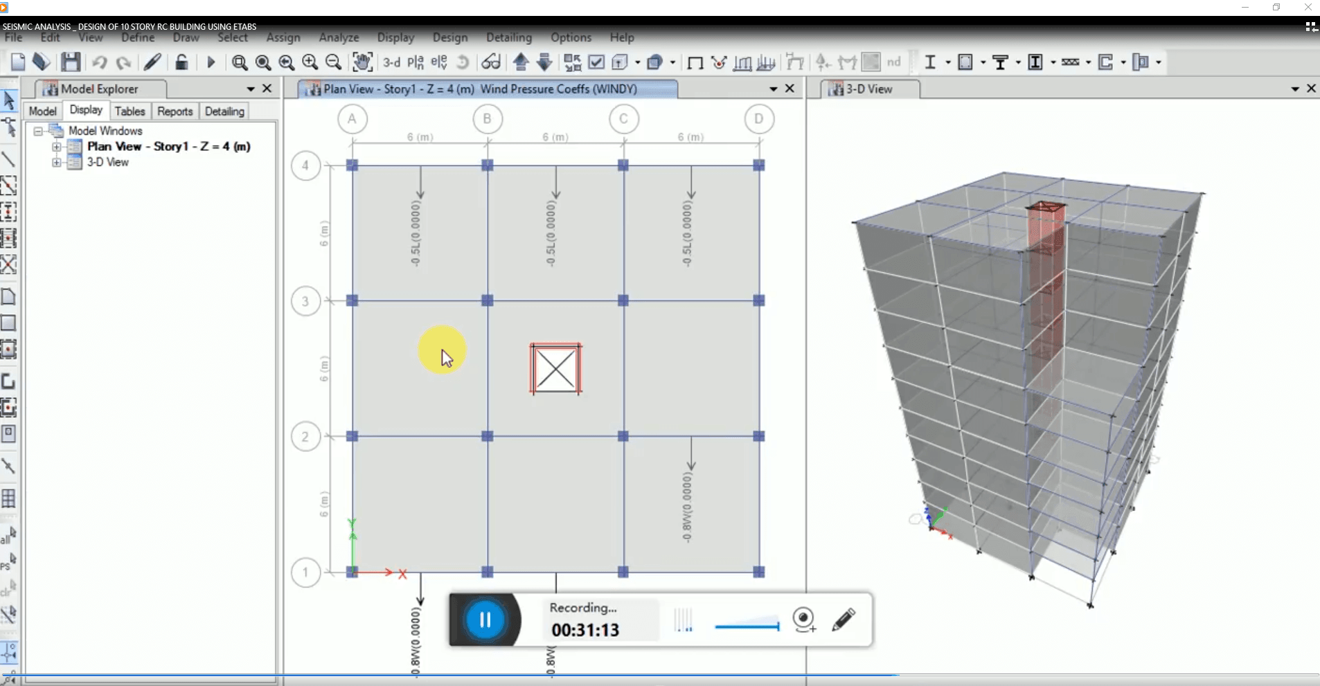 Seismic Analysis and design of 10 stories RC Building using ETABS