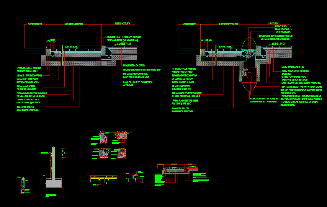 Pavement Details Autocad Drawing