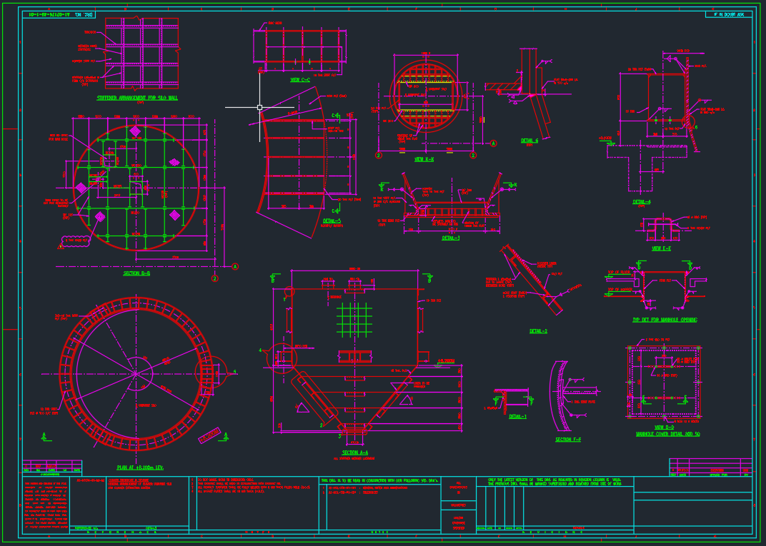 Structural Details Of Clinker Unburnt Silo - Autocad Drawing