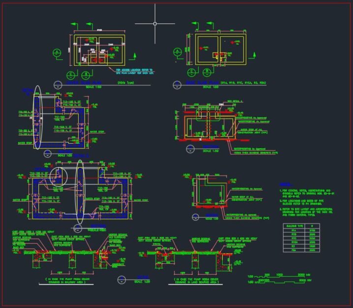 RCC Water Storage Tank and Pump Room Details Autocad Drawing RCC Water Storage Tank and Pump Room Details Autocad Drawing